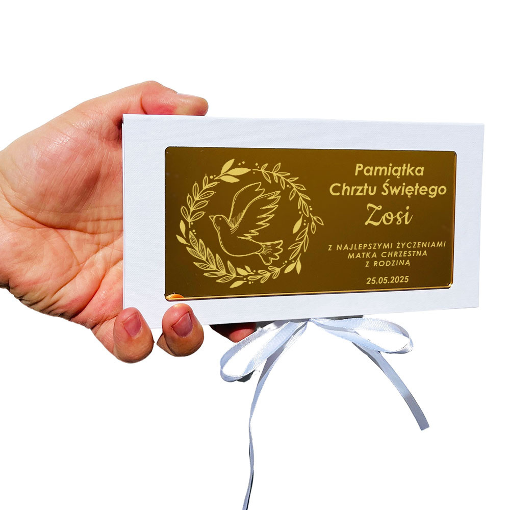 Pudełko na Pieniądze Chrzest - Prezent na Chrzest Święty dla Chłopca Dziewczynki Pamiątka Chrztu ...